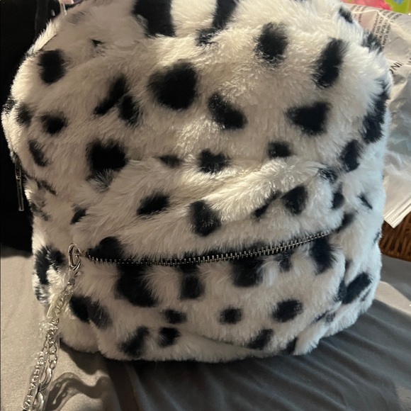 Gilda Paris | Bags | Nwt Chic Faux Fur Black And White Backpack Retails ...